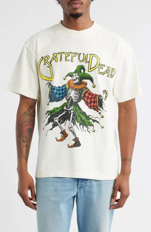 ID SUPPLY CO Grateful Dead Jester Graphic T-shirt - Cream