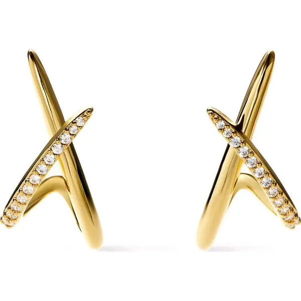 ANA LUISA Sloane Crisscross Stud Earrings - Gold