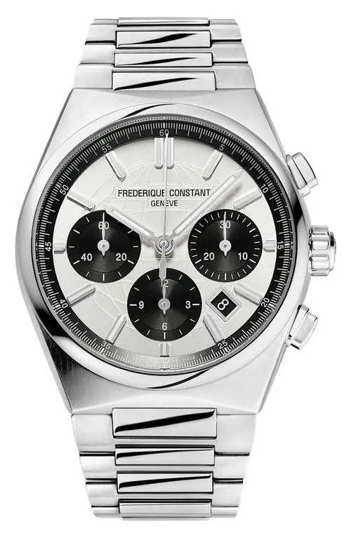 FREDERIQUE CONSTANT Highlife Chronograph Automatic Bracelet Watch - Silverone