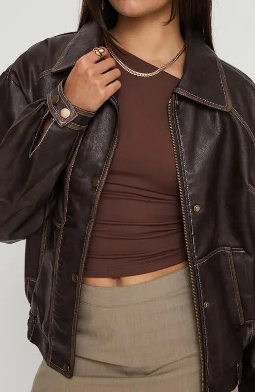 Princess Polly Jaxton Faux Leather Jacket