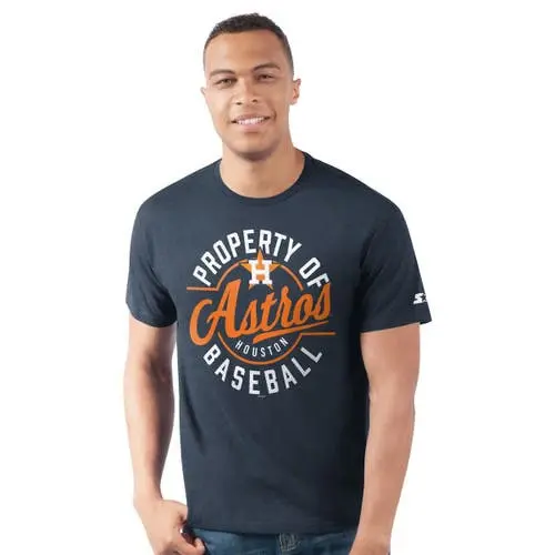 STARTER Houston Astros Prime Time Property Of T-shirt - Navy