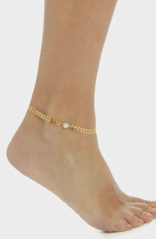 ST. MORAN Freshwater Pearl Chevron Anklet