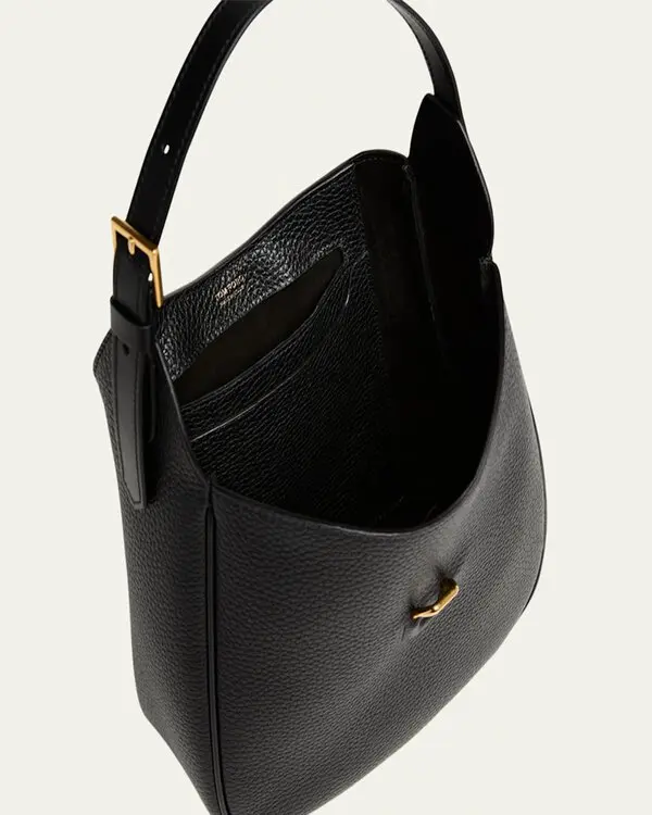 TOM FORD Monarch Small Hobo Bag In Grained Leather