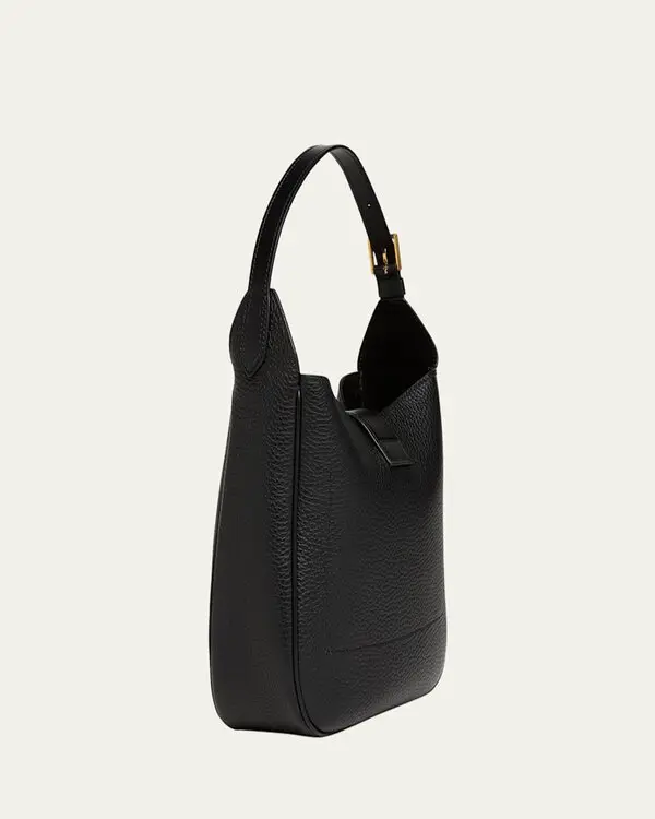 TOM FORD Monarch Small Hobo Bag In Grained Leather