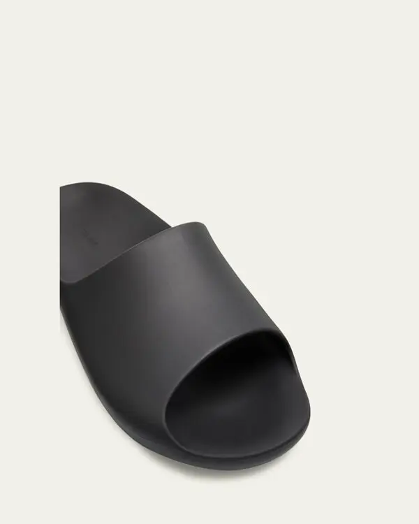 THE ROW Ama Rubber Flat Slide Sandals - Black