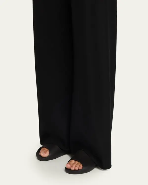 THE ROW Ama Rubber Flat Slide Sandals - Black