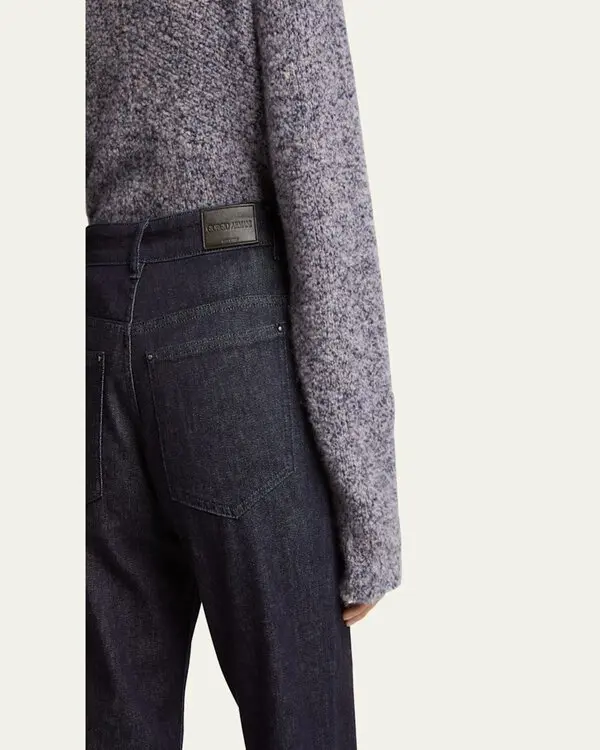 Giorgio Armani Cotton-cashmere Denim Straight-leg Trousers