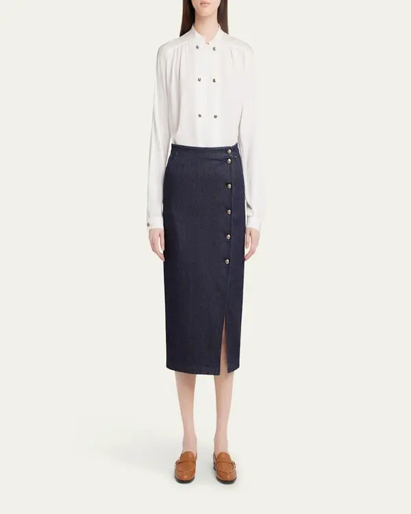 Giorgio Armani Double-breasted Silk Blouse