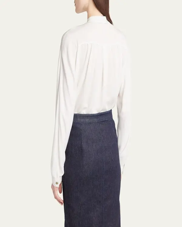 Giorgio Armani Double-breasted Silk Blouse