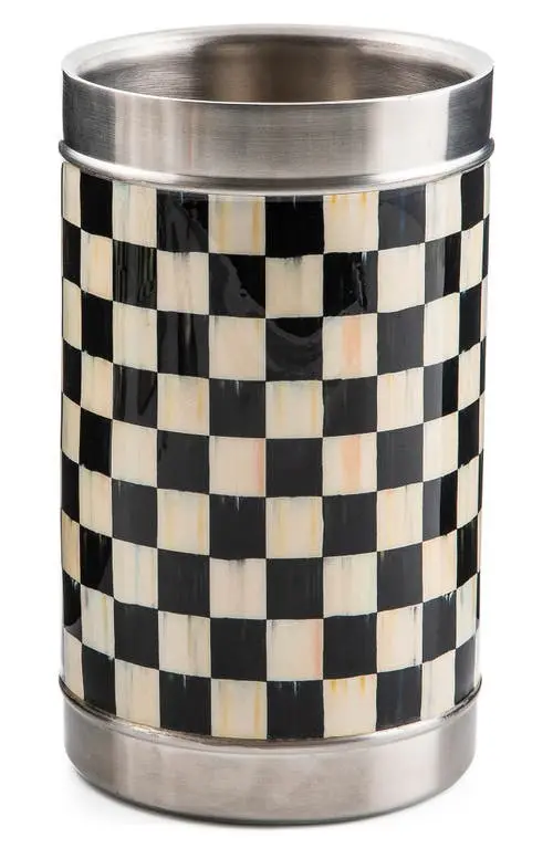MACKENZIE-CHILDS Courtly Check Wine Cooler - Black/silver