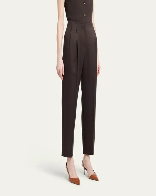 Giorgio Armani Pleated Wool Ankle Trousers