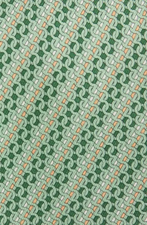 FERRAGAMO Gancini Print Silk Tie