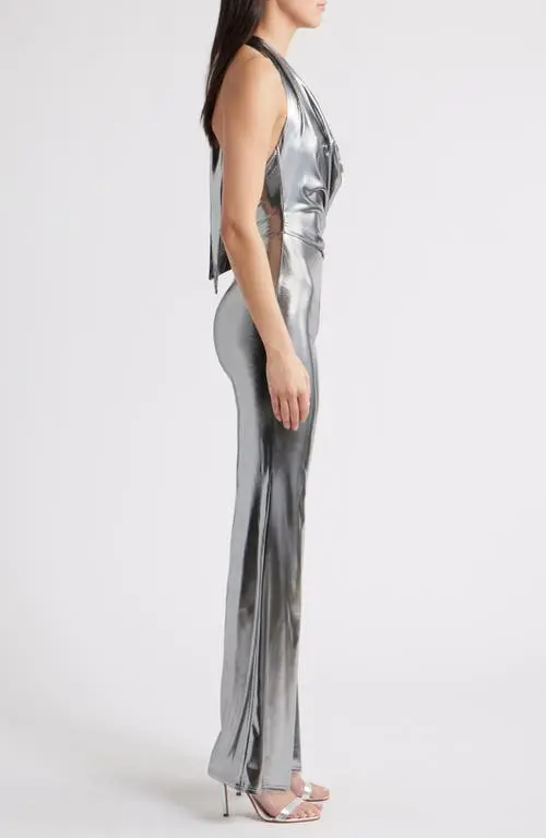 NIKKI LUND Donna Metallic Wide Leg Jumpsuit