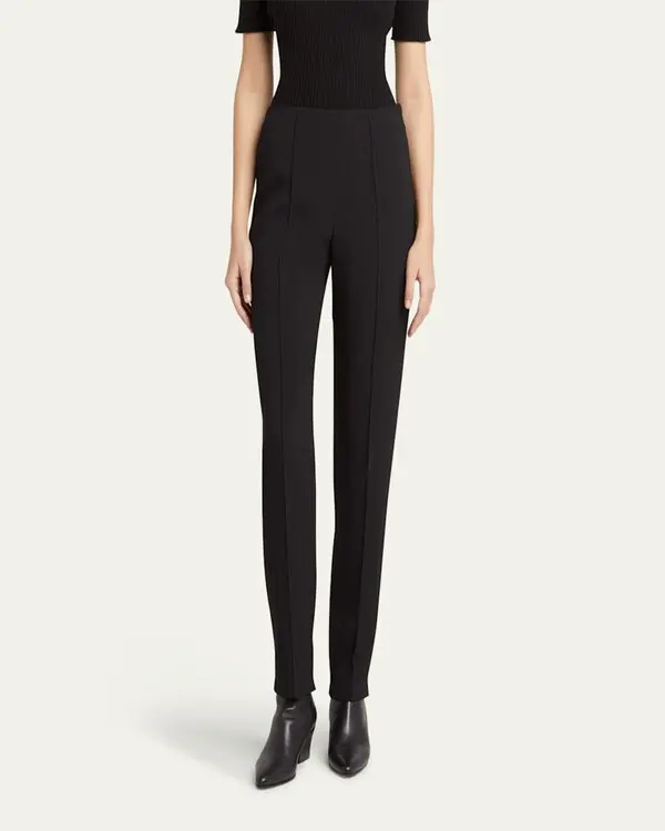 Giorgio Armani Pintuck Slim-leg Cady Trousers