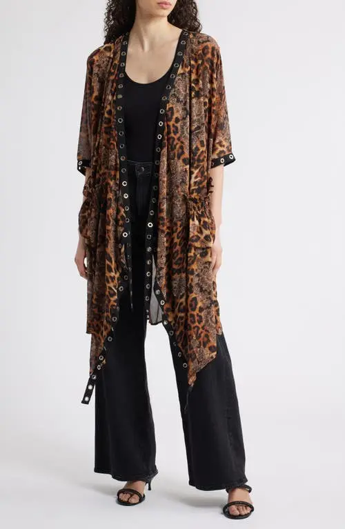 NIKKI LUND Ellie Grommet Asymmetric Cardigan