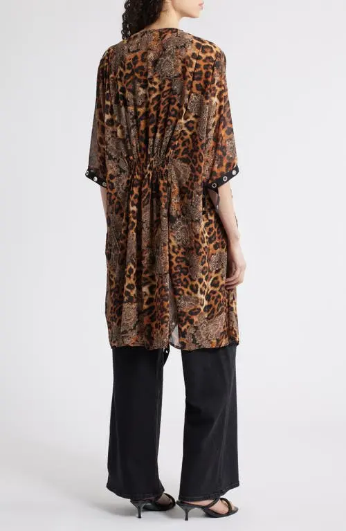 NIKKI LUND Ellie Grommet Asymmetric Cardigan