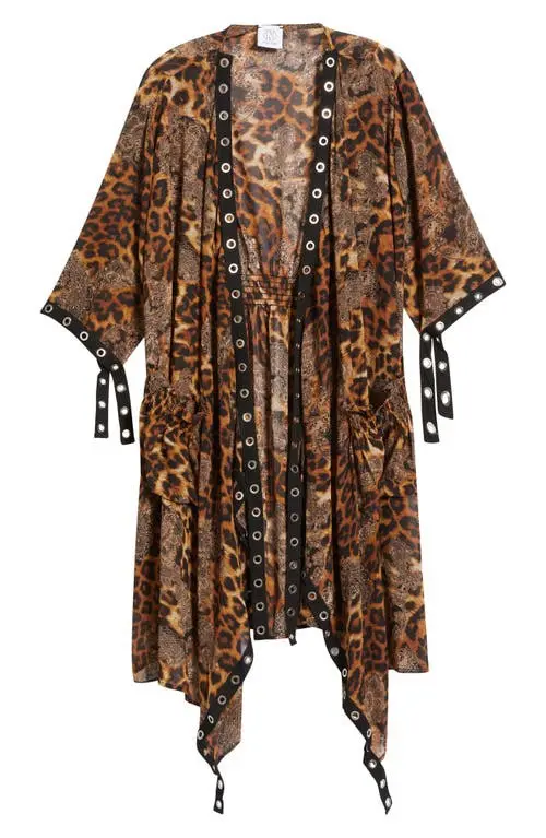 NIKKI LUND Ellie Grommet Asymmetric Cardigan