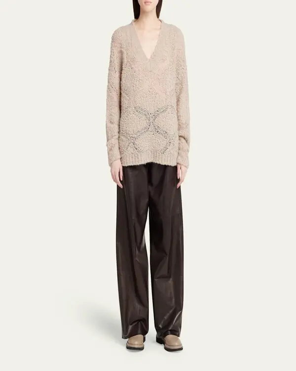 Giorgio Armani V-neck Open-knit Sweater