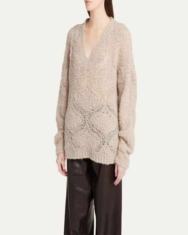 Giorgio Armani V-neck Open-knit Sweater