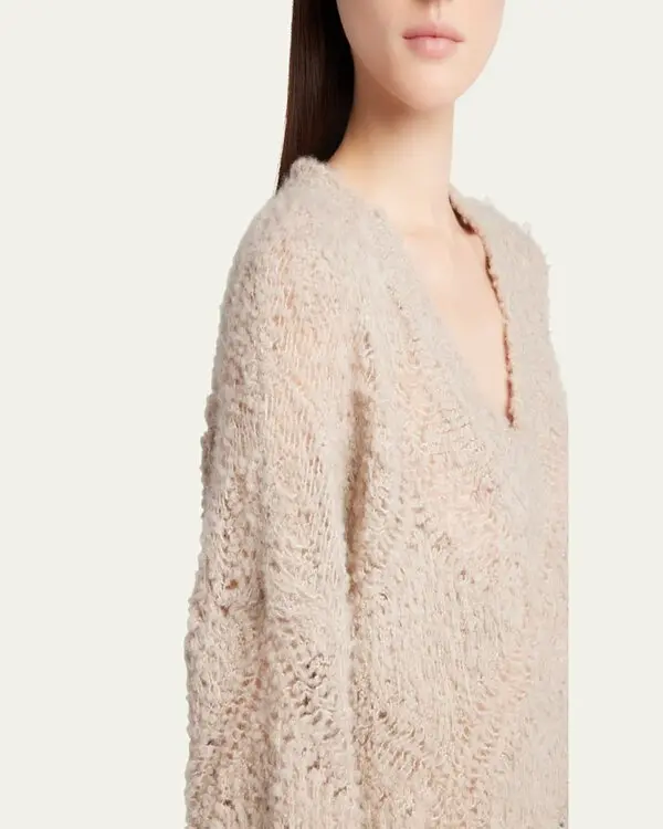 Giorgio Armani V-neck Open-knit Sweater
