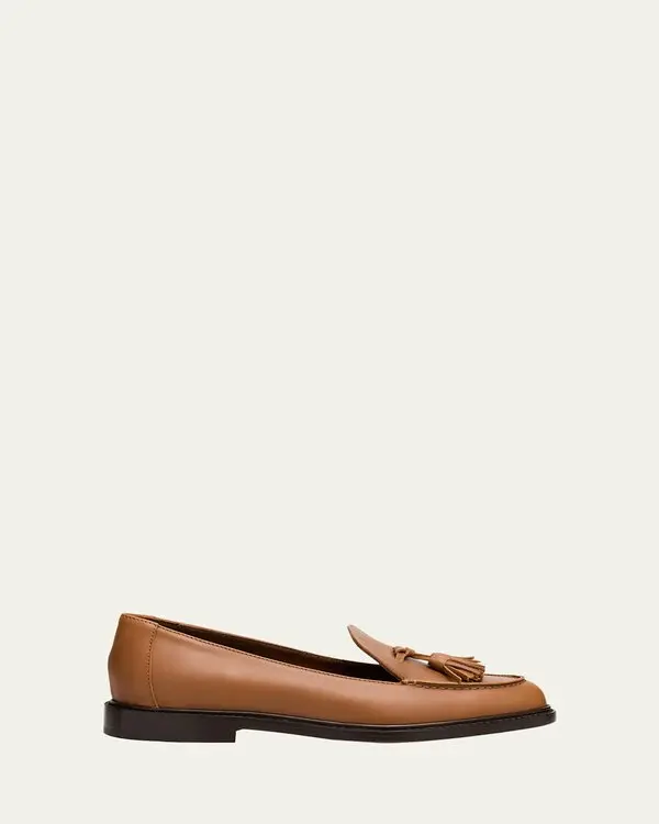 Manolo Blahnik Bucky Leather Loafers