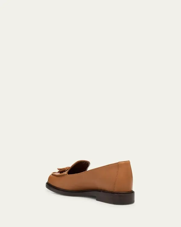 Manolo Blahnik Bucky Leather Loafers