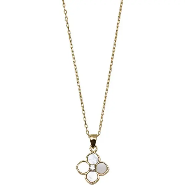Argento Vivo Mother-of-pearl Flower Pendant Necklace - Gold