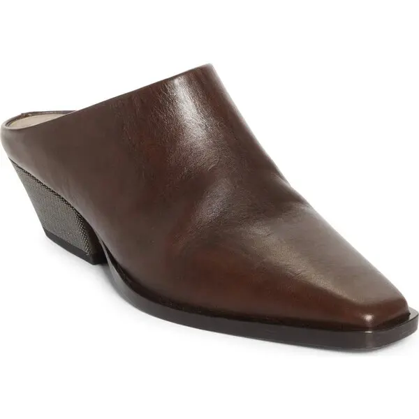 Brunello Cucinelli Square Toe Mule - C9122 Cacao