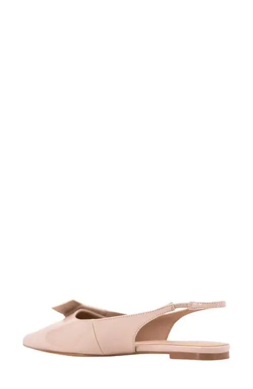 SHU SHOP Audrey Pointed Toe Slingback Flats - Beige Patent
