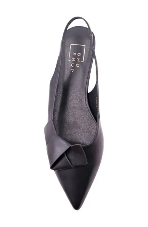 SHU SHOP Audrey Pointed Toe Slingback Flats - Black
