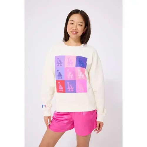 Terez Los Angeles Dodgers Oversized Pullover Sweatshirt