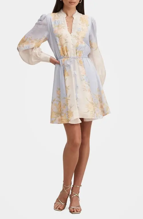 EVER NEW Shyla Floral Long Sleeve Dress - Blue Mercia Floral