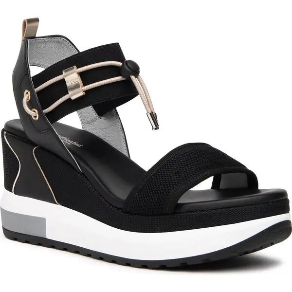 NEROGIARDINI Platform Wedge Sandals - Black