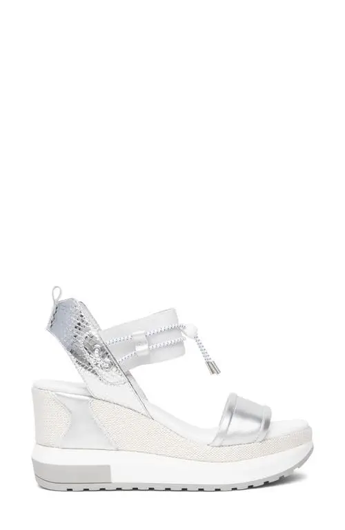 NEROGIARDINI Platform Wedge Sandals - Silver