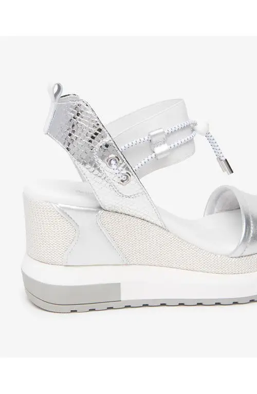 NEROGIARDINI Platform Wedge Sandals - Silver