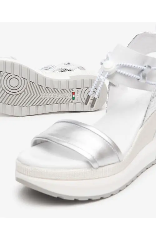 NEROGIARDINI Platform Wedge Sandals - Silver