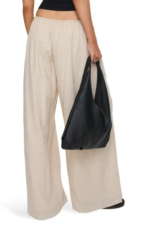 Princess Polly Wide Leg Linen & Cotton Drawstring Pants