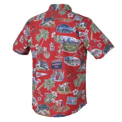 Reyn Spooner St. Louis Cardinals Scenic Tri-blend Performance Button-up Top - Red