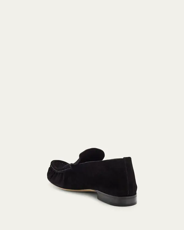 THE ROW Calf Suede Slip-on Loafers