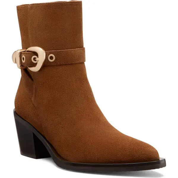 STUART WEITZMAN Maven Western Bootie - Doe/ Dark Brown