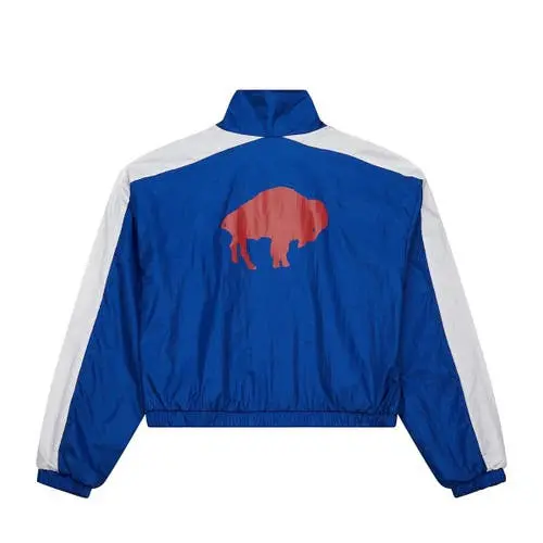 Mitchell & Ness Buffalo Bills Nylon Cropped Full-zip Jacket