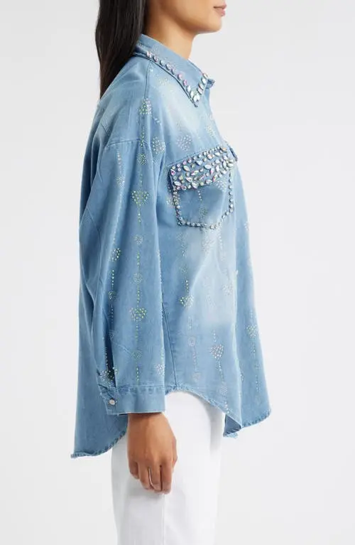 NIKKI LUND Keyla Embellished Button-up Shirt