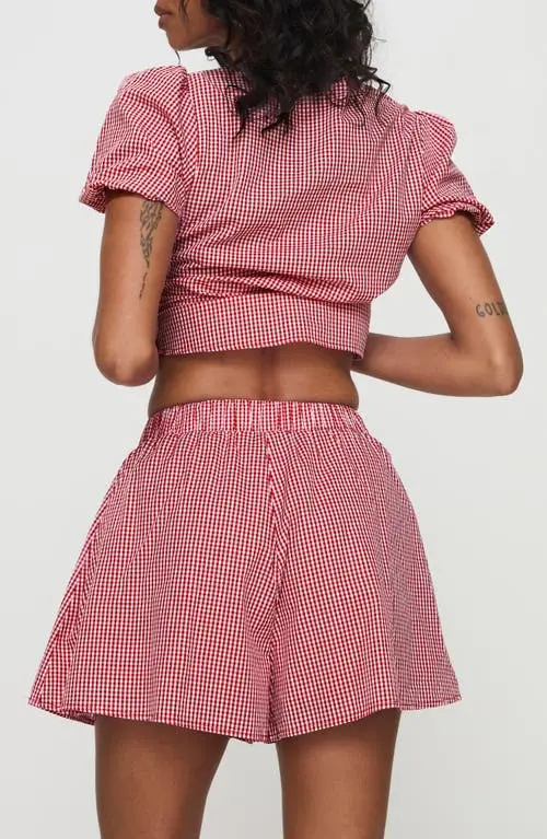 Princess Polly Gingham Tie-front Top & Shorts Set