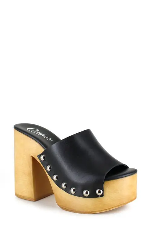 CANDIE'S Platform Sandal - Black Leather