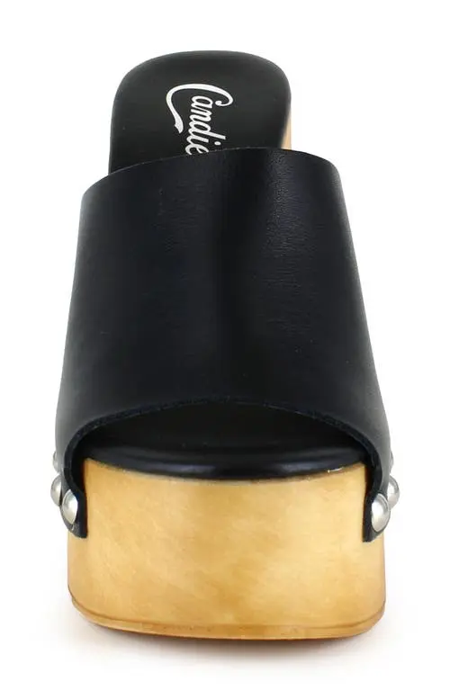 CANDIE'S Platform Sandal - Black Leather