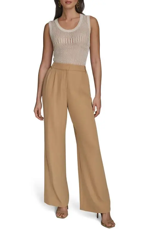 Donna Karan New York Pleated Wide Leg Trousers