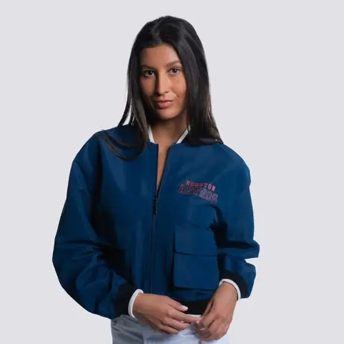 LUSSO Houston Astros Paisley Cropped Full-zip Jacket