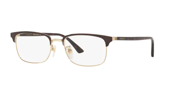 Gucci Rectangle Full Rim Eyeglasses - Marrón