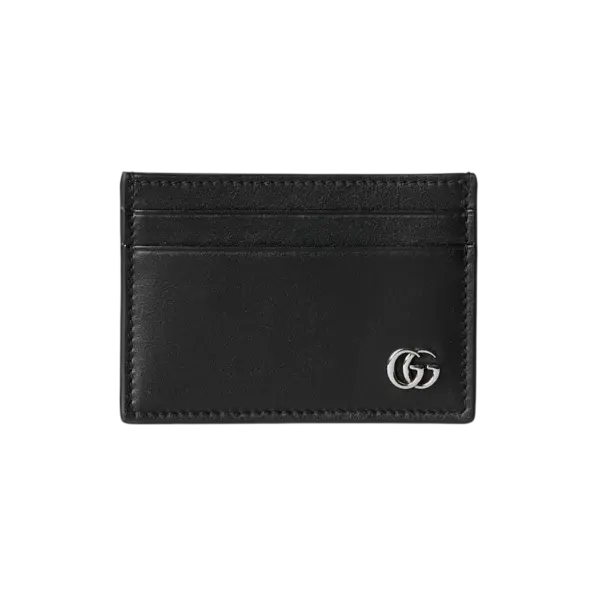 Gucci Gg Marmont Card Case With Money Clip Leather - Black