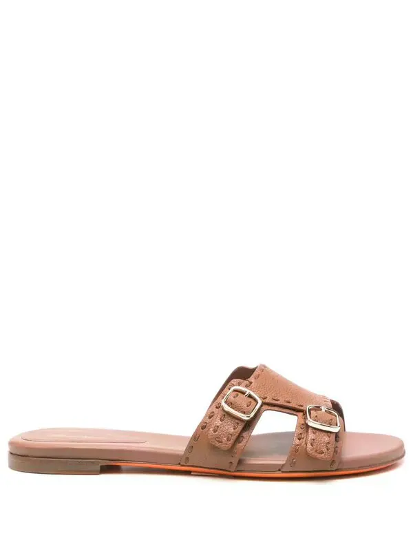 Santoni Leather Sandals - Brown